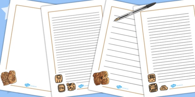 FREE! - Ancient Maya Hieroglyphics Page Borders