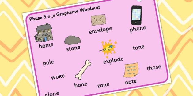 Phase 5 o_e Grapheme Word Mat (teacher made)