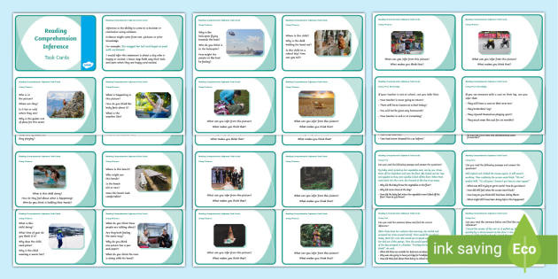 Reading Comprehension Inference Task Cards (teacher made)