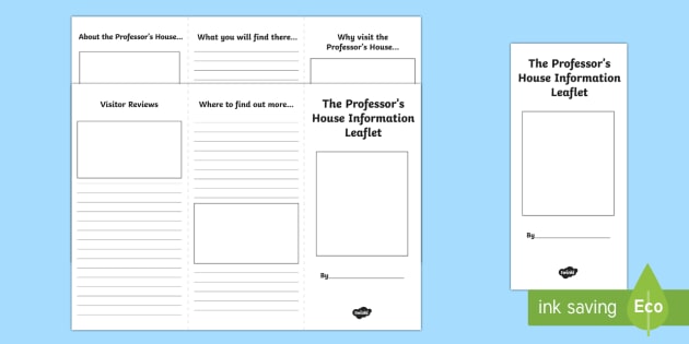 The Professor s House Leaflet Writing Template Scottish