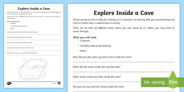 Explore Inside a Cave Activity (teacher made)