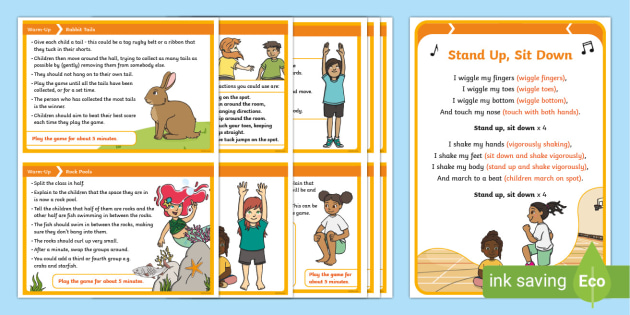Foundation Pe Reception Warm Up Activity Cards And Pack