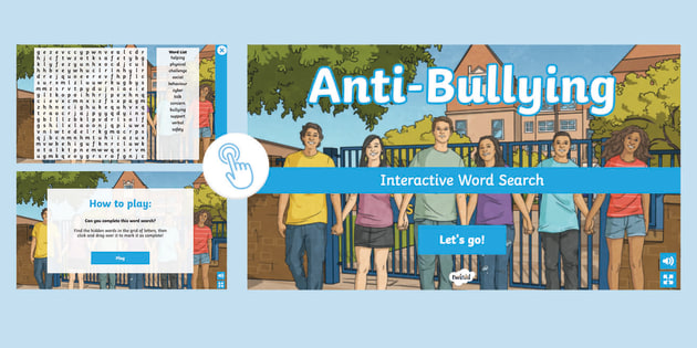 Anti-Bullying Interactive Word Search (teacher made)