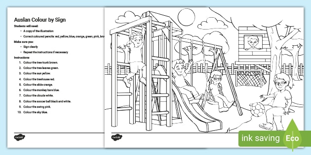 Auslan Colouring Task - Australian Teaching Resources