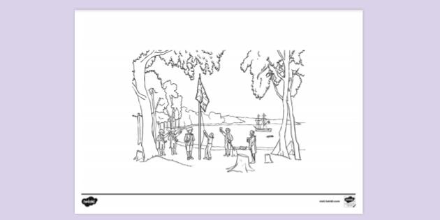 Arthur Phillip and The British Flag | KS1 Colouring Sheets