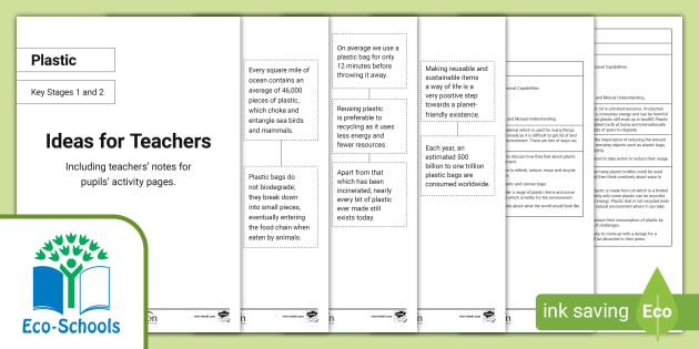 FREE! - Eco-Schools Plastic Topic KS1 and KS2 Ideas for Teachers