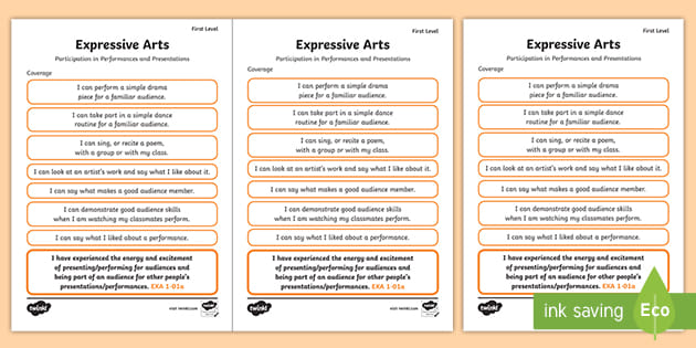 CfE First Level Expressive Arts (Participation in Performances and