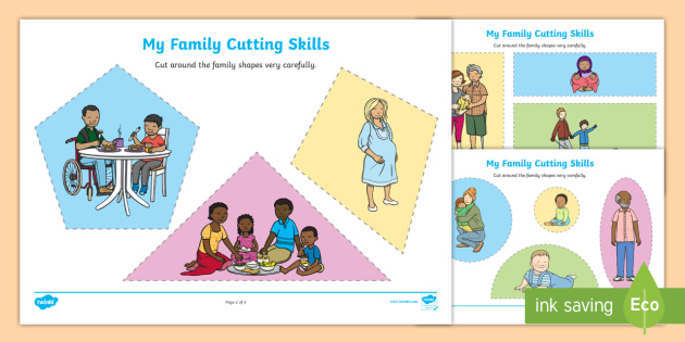 My Family Cutting Skills Worksheet / Worksheets