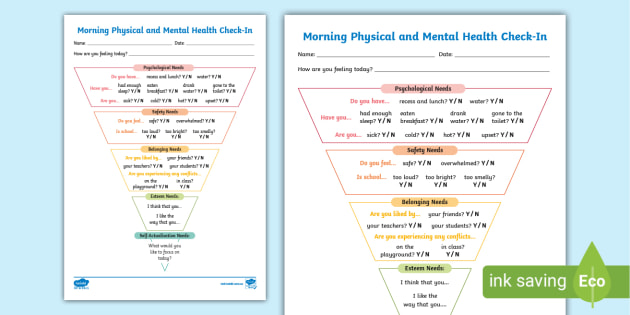 Morning Physical and Mental Health Check-In (teacher made)
