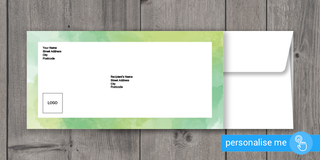 Sea Green Watercolour Envelopes (teacher made)