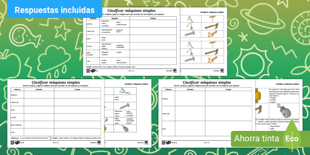 Hojas De Trabajo De Máquinas Simples MáQuinas Simples | PPT