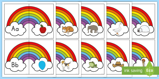 Rainbow Beginning Sounds Matching Puzzle | Twinkl