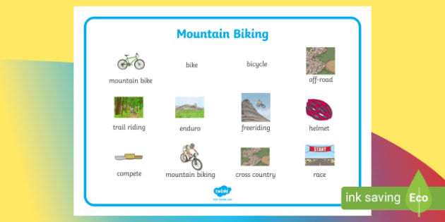 Mountain Biking Word Mat (teacher made)