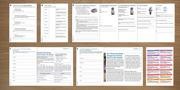 Welcome to Year 7 - 8 English Starter Pack - Beyond