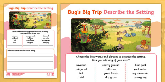 Bug's Big Trip Describe the Setting Worksheets