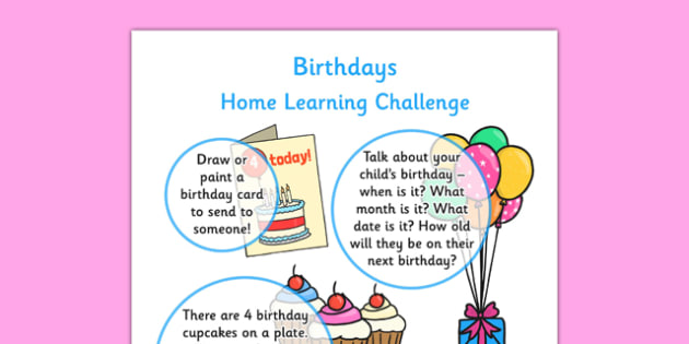 Birthdays Home Learning Challenges Nursery FS1