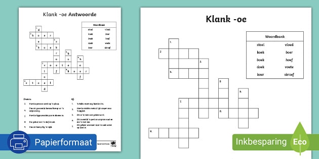 Klank -oe Blokkiesraaisel (teacher made)