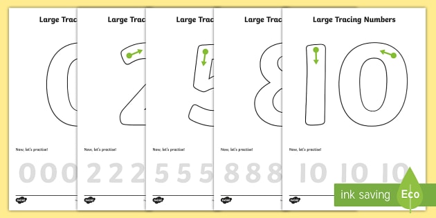 Number Tracing Worksheets EYLF