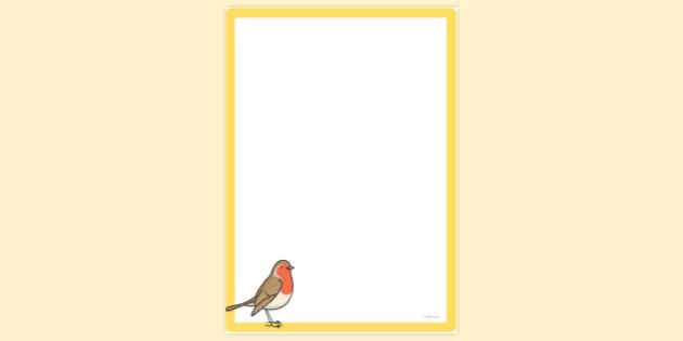 FREE! - Illustrated Robin Bird Page Border | Twinkl Resources