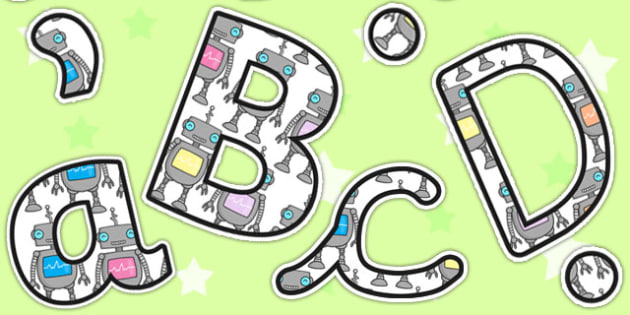 Robot Themed A4 Display Lettering (teacher made)