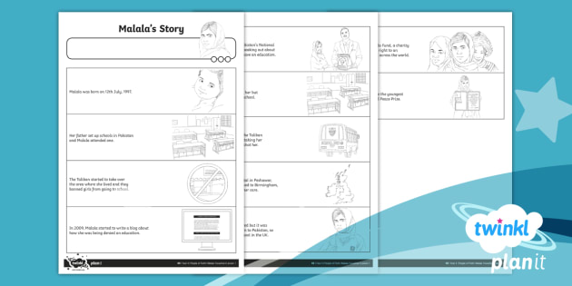 Malala Story Information Sheet (teacher made)