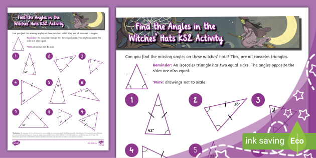Find the Angles in the Witches' Hats KS2 Activity