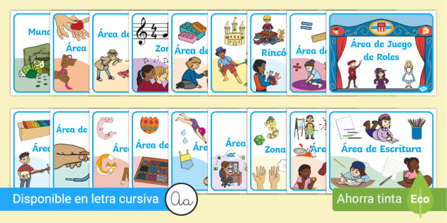 Letreros: Áreas del salón de preescolar (teacher made) Letreros: Áreas del salón de preescolar (teacher made)