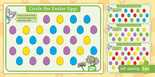 Circle the Easter Eggs Fine Motor Skills Activity