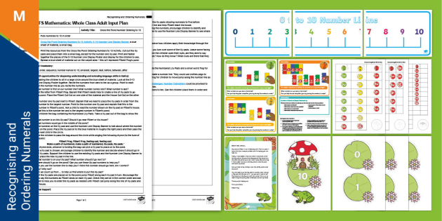 EYFS Maths: Cross the Pond Ordering Numbers to 10 Adult Input Plan