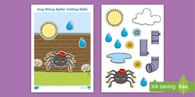 Incy Wincy Spider Cutting Skills Activity