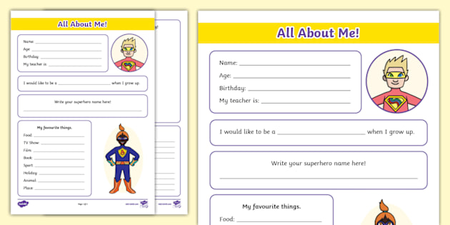 All About Me Early Education • Twinkl.ca