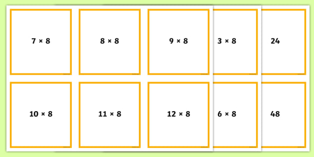 Multiples of 8 Matching Cards (teacher made)