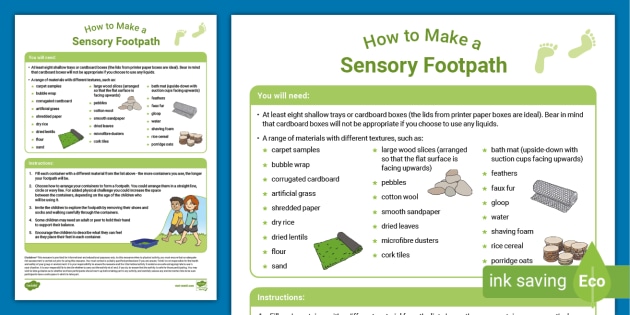 How to Make a Sensory Footpath (teacher made)