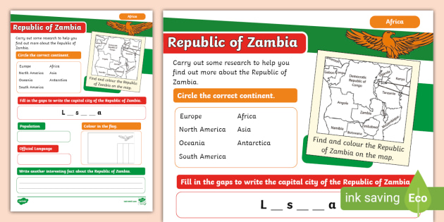 KS1 Republic of Zambia Research Activity KS1 Republic of Zambia Research Activity