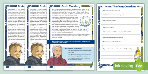 Greta Thunberg Texts | twinkl.com.au