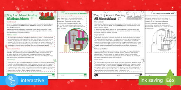 Day 1 of Advent: All About Advent - Grades 4-6
