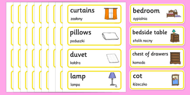 FREE! - Home Word Cards Polish Translation (teacher made)