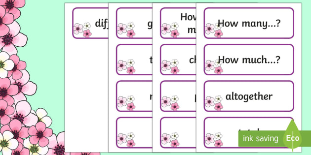 Problem Solving Words Cards - Spring Theme (teacher made)