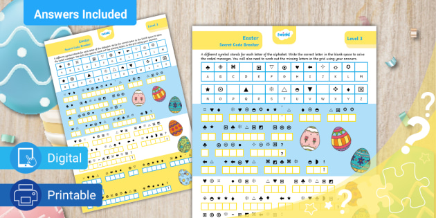 Easter Secret Code Breaker - L3 - Twinkl - Kids Puzzles