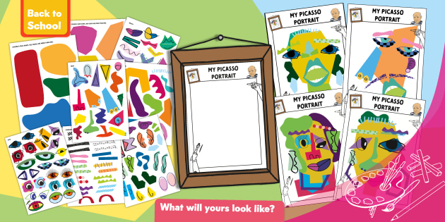 Pablo Picasso Inspired Art Challenge Collage Activity Pack