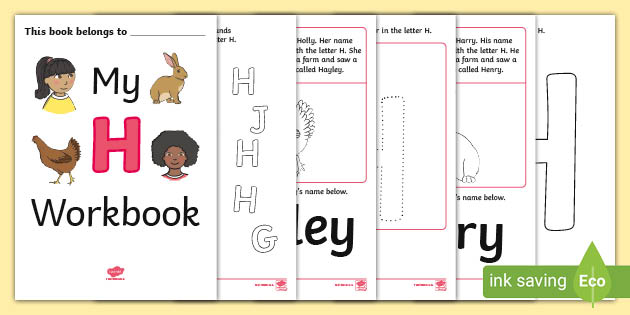 FREE! - My Workbook H uppercase (teacher made)
