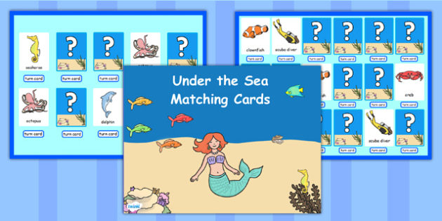 Under the Sea Matching Cards Activity Flipchart