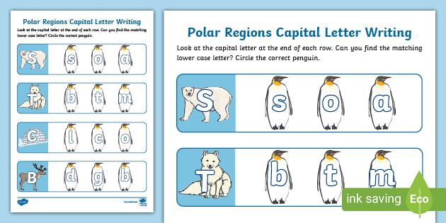 Polar Regions Capital Letter Writing Worksheet