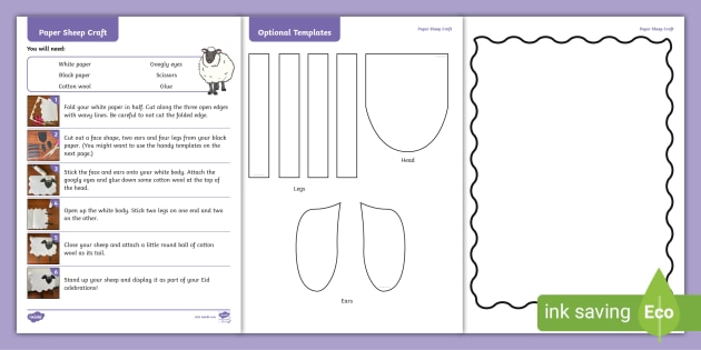 Paper Sheep Craft (teacher made)