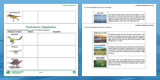 Match the Prehistoric Creature to Its Habitat | Twinkl Originals