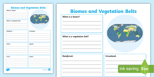 * NEW * Biomes and Vegetation Belts Fact File Template