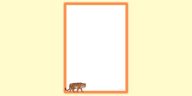 FREE! - Simple Tiger Stripe Page Border | Page Borders | Twinkl