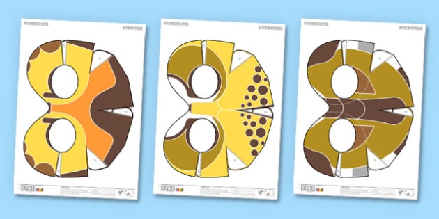 Enkl Safari Animal Masks Printable (teacher made)