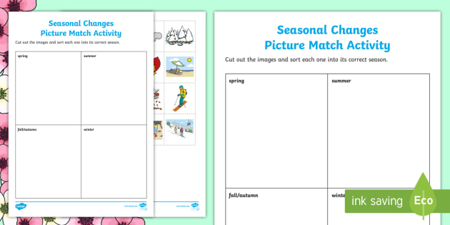 Seasonal Changes Picture Match Activity (teacher made)