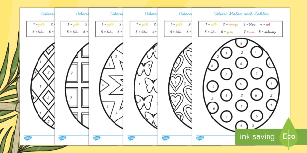 Easter Colour by Number German (teacher made)
